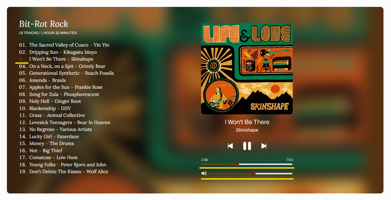 Create a music player with the YouTube iframe API